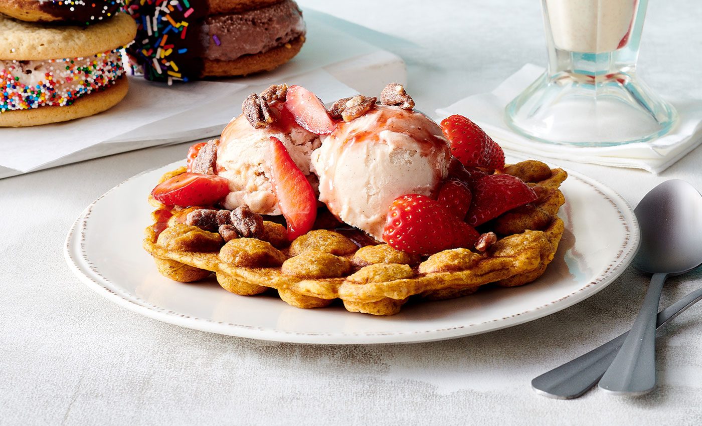 Sweet Potato Bubble Waffle With Cinnamon Ice Cream | Sysco Foodie